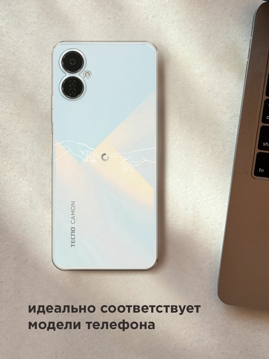 Чехол на Tecno Camon 19 Neo / Техно Камон 19 Нео с принтом "Загрузка творения", прозрачный — фото 1