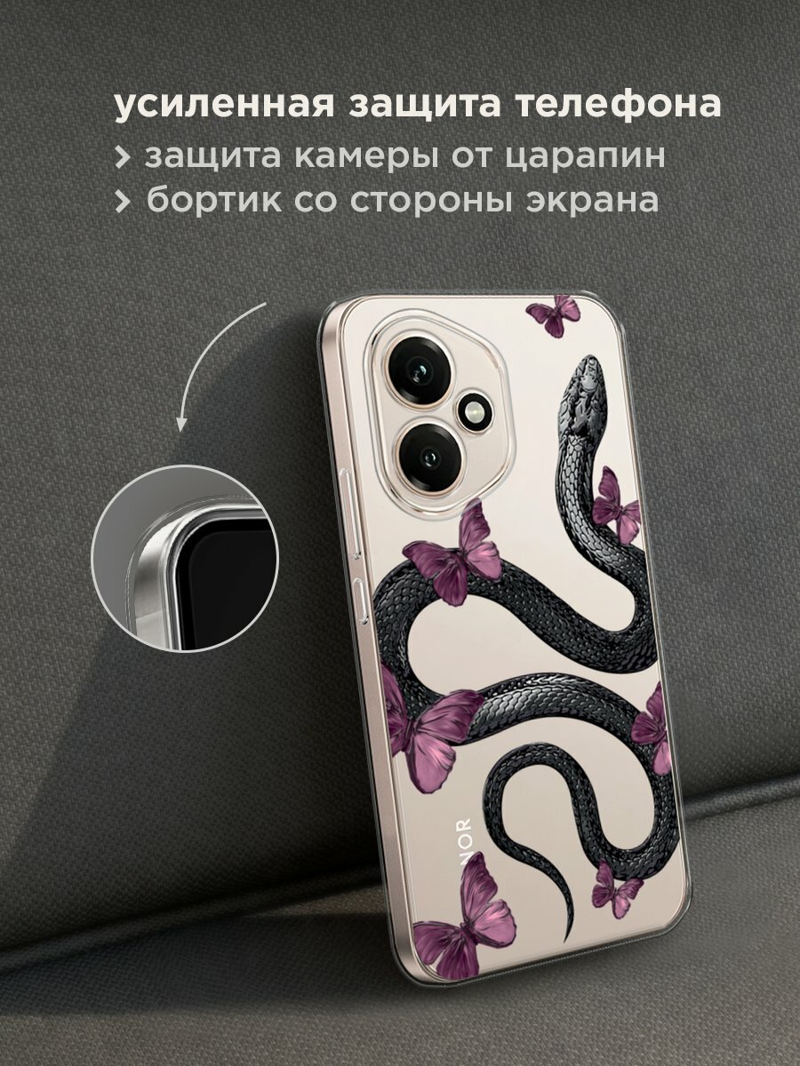 Чехол на Honor 400 / Хонор 400 с принтом "Snake and butterflies 2" — фото 1