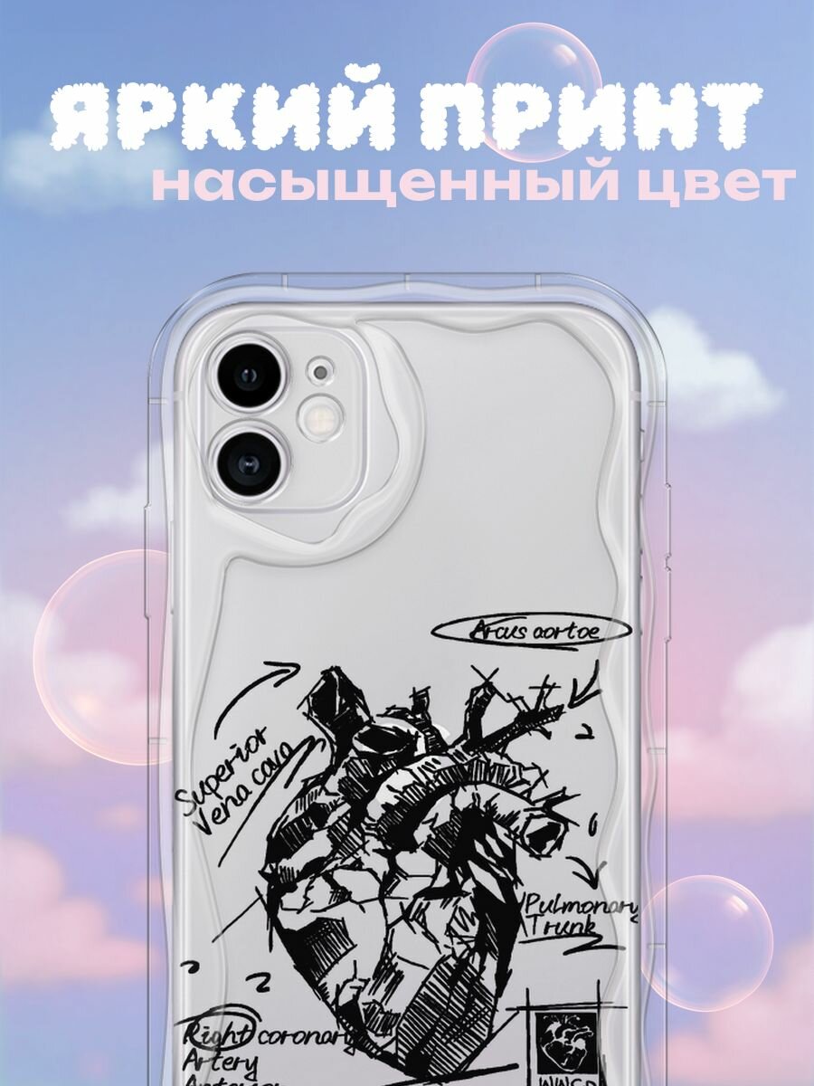 Чехол на Apple iPhone 11 / Айфон 11 с принтом "Анатомическое сердце 2" — фото 1