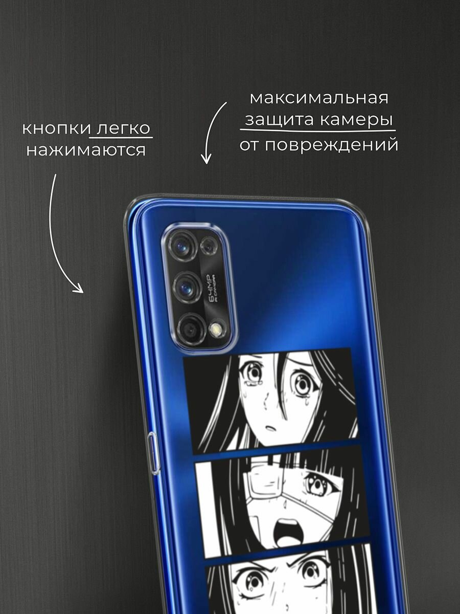 Чехол на Realme 7 Pro / Реалми 7 Про с принтом "Tokyo girls", прозрачный — фото 1