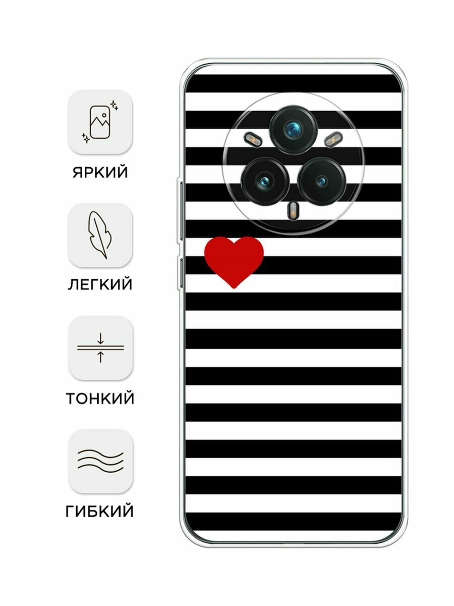 Чехол на Realme 14 Pro / Реалми 14 Про с принтом "Красное сердце" — фото 1