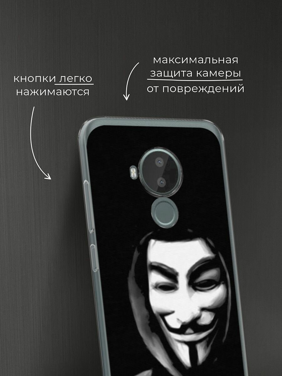Силиконовый чехол на Nokia C30 / Нокия C30 с принтом "Анонимус" — фото 1