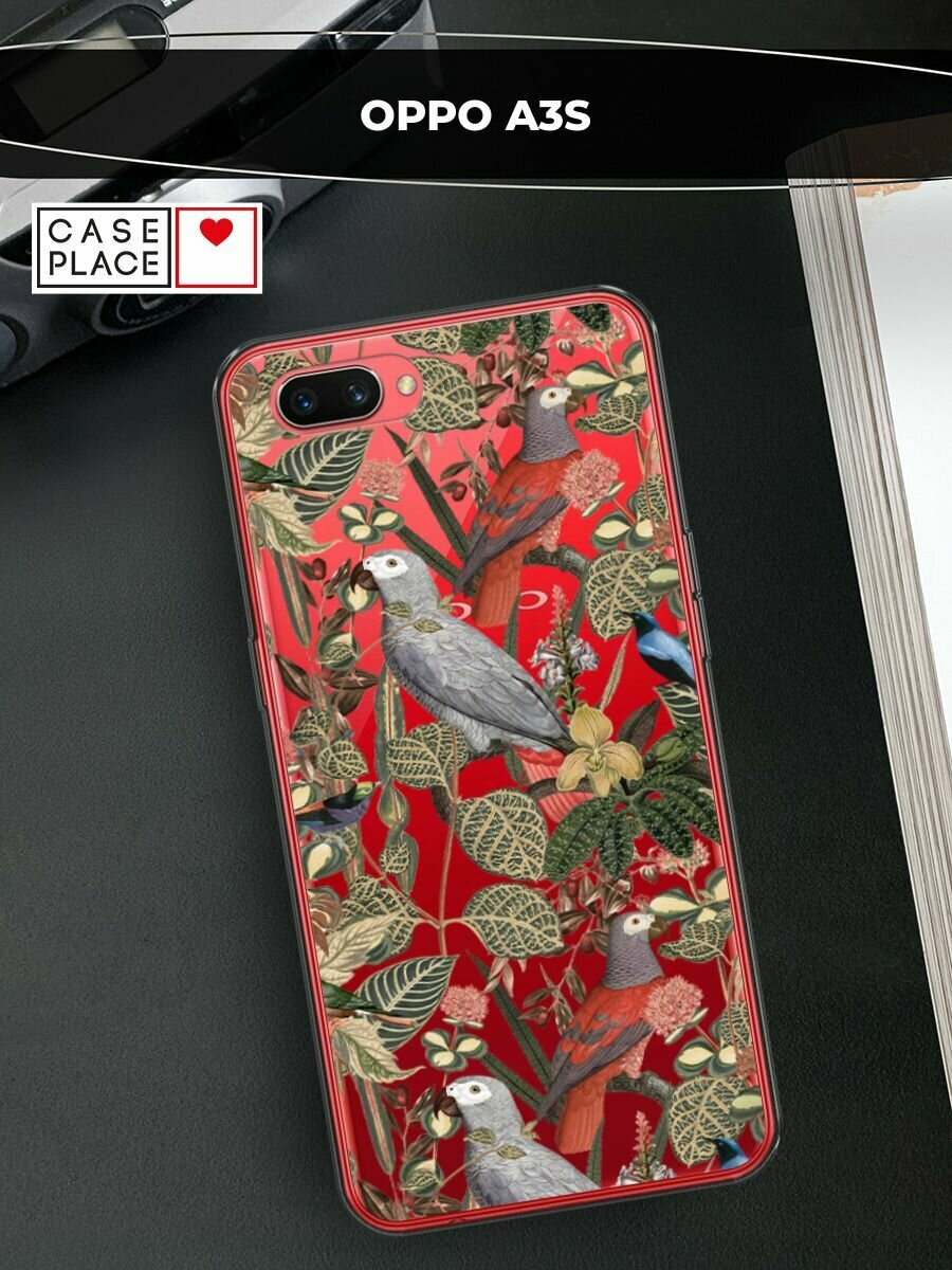Чехол на Oppo A3s / Oppo A3s с принтом "Tropical pattern", прозрачный