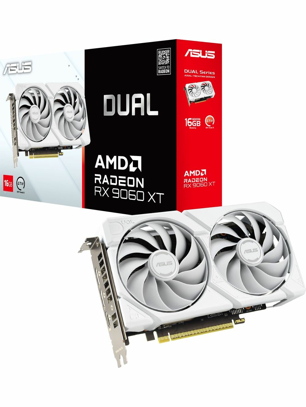 Видеокарта ASUS Dual Radeon RX 9060 XT 16G White (90YV0LG3-M0NA00)