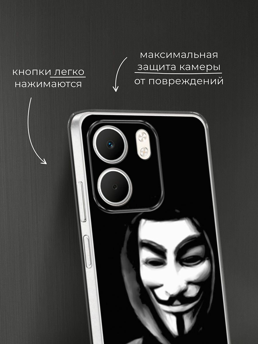 Силиконовый чехол на Oppo A5x / Оппо А5x с принтом "Анонимус" — фото 1