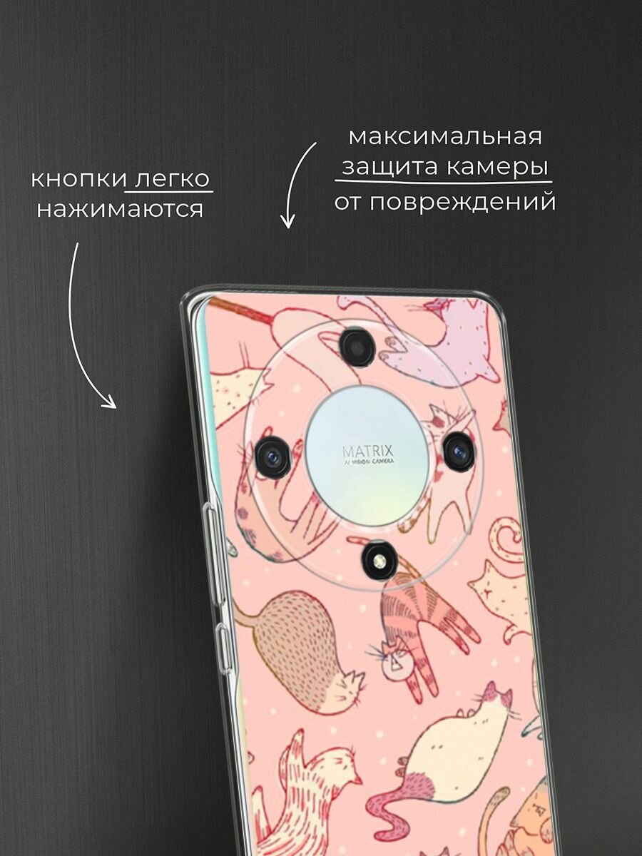 Силиконовый чехол на Honor X9A / Хонор X9A с принтом "Розовое счастье" — фото 1