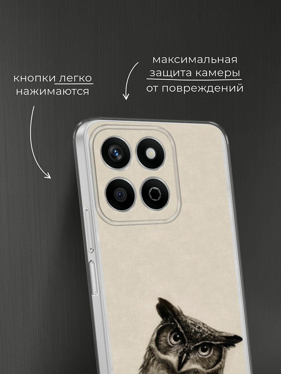 Силиконовый чехол на Honor X7c / Хонор X7c с принтом "Сова" — фото 1