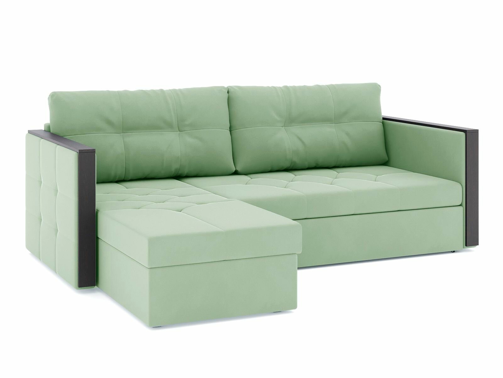 Угловой диван кровать Даймонд, дельфин, НПБ, угол левый/правый, велюр Зара Минт 14