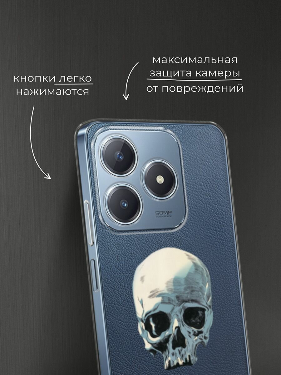 Чехол на Realme C63 / Реалми С63 с принтом "Гусар", прозрачный — фото 1