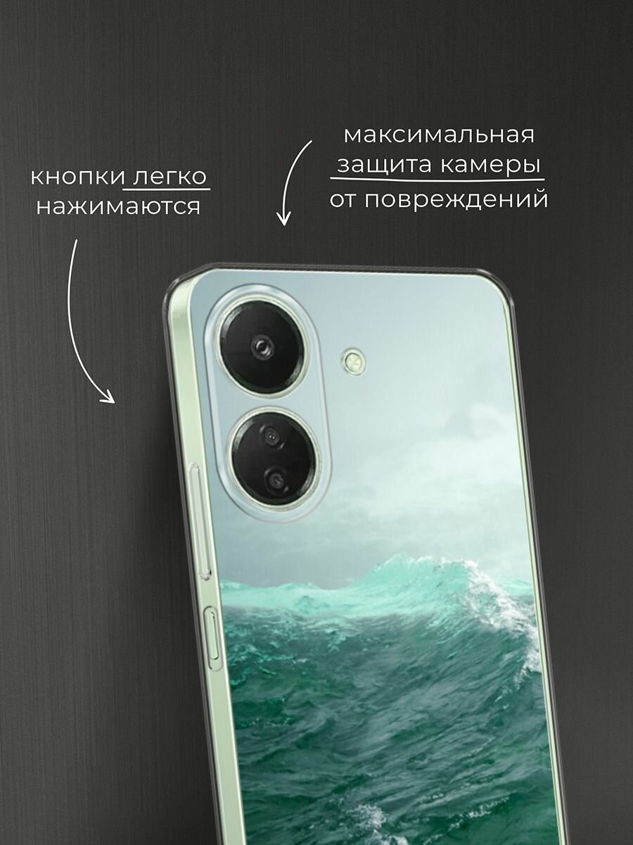 Чехол на Xiaomi Redmi 13C/Poco C65 / Сяоми Редми 13C/Поко С65 с принтом "Волны 12" — фото 1