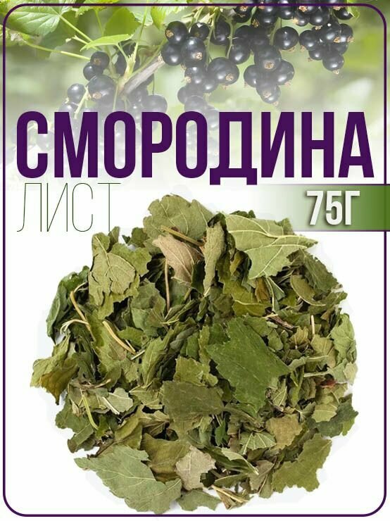 Лист смородины сушеный (мелко нарезанный), ручной травяной сбор, 75г