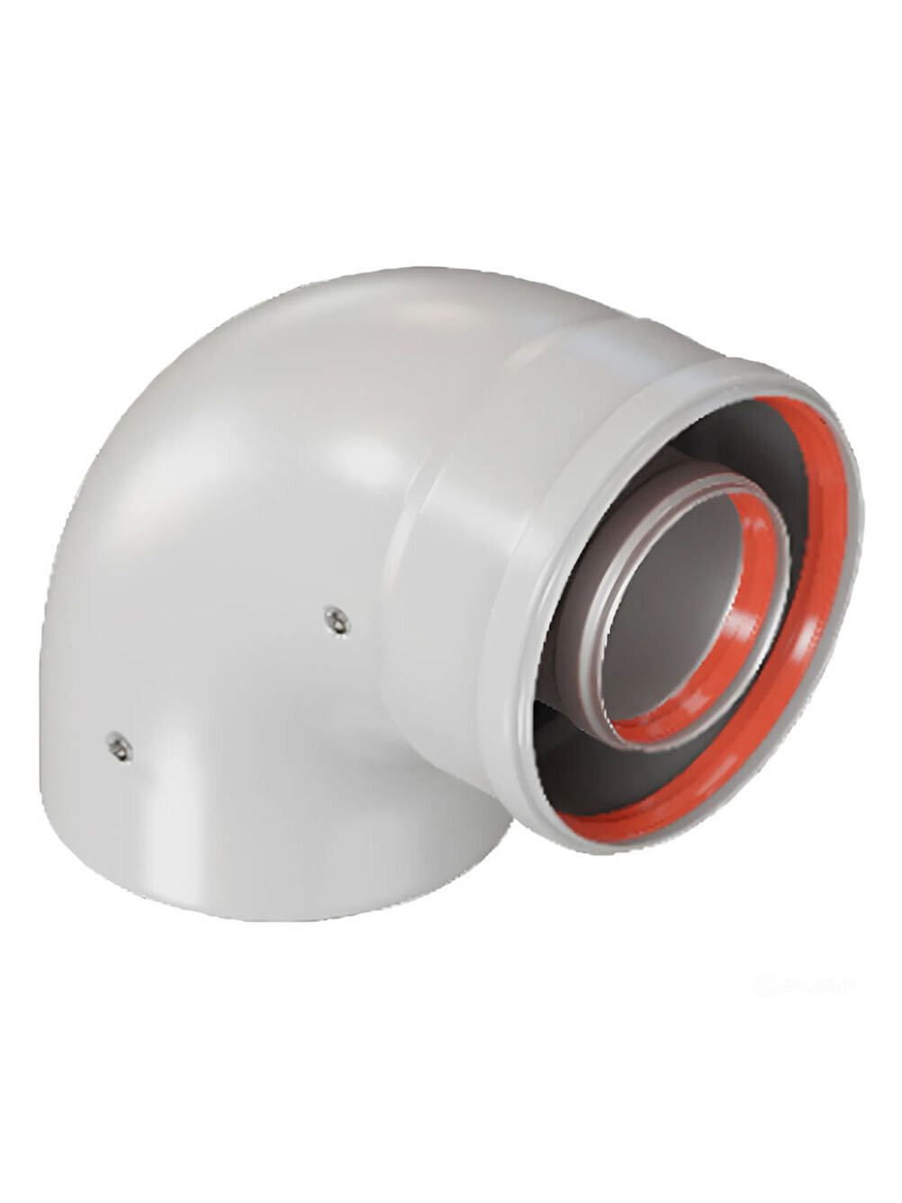 Отвод коаксиальный d60/100 мм 90 град комплект