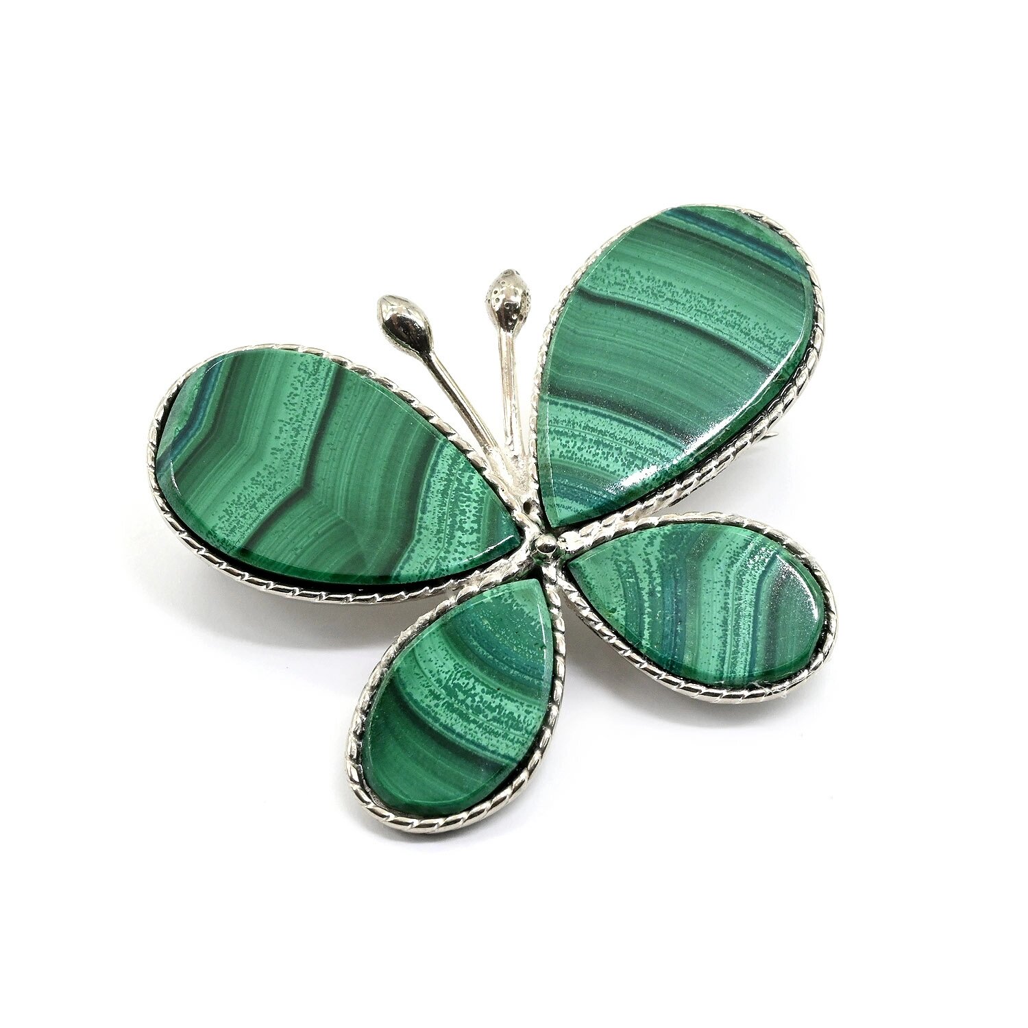 Брошь, малахит