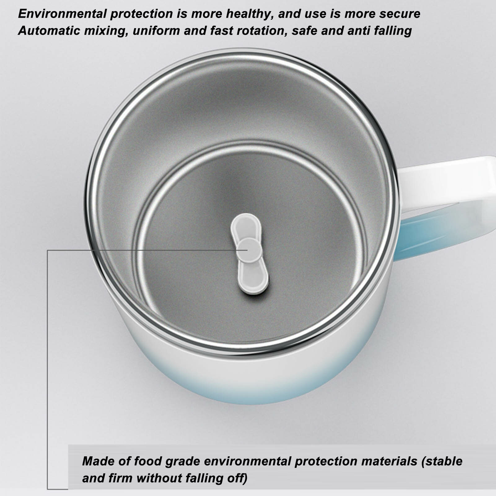 360 мл самоперемешивающаяся кофейная кружка, керамическая перезаряжаемая автоматическая чашка для перемешивания горячего шоколада, молока, сине-белая градиентная глазурь