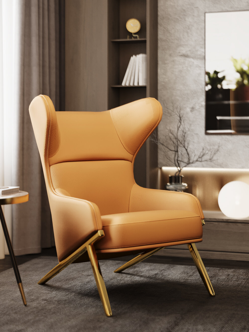 Кресло дизайнерское в современном стиле VESPA, экокожа 70х90х70