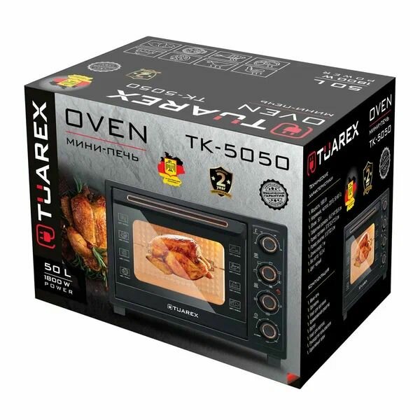 Мини-печь Tuarex TK-5050, 6 режимов, внутреннее покрытие металл — фото 1