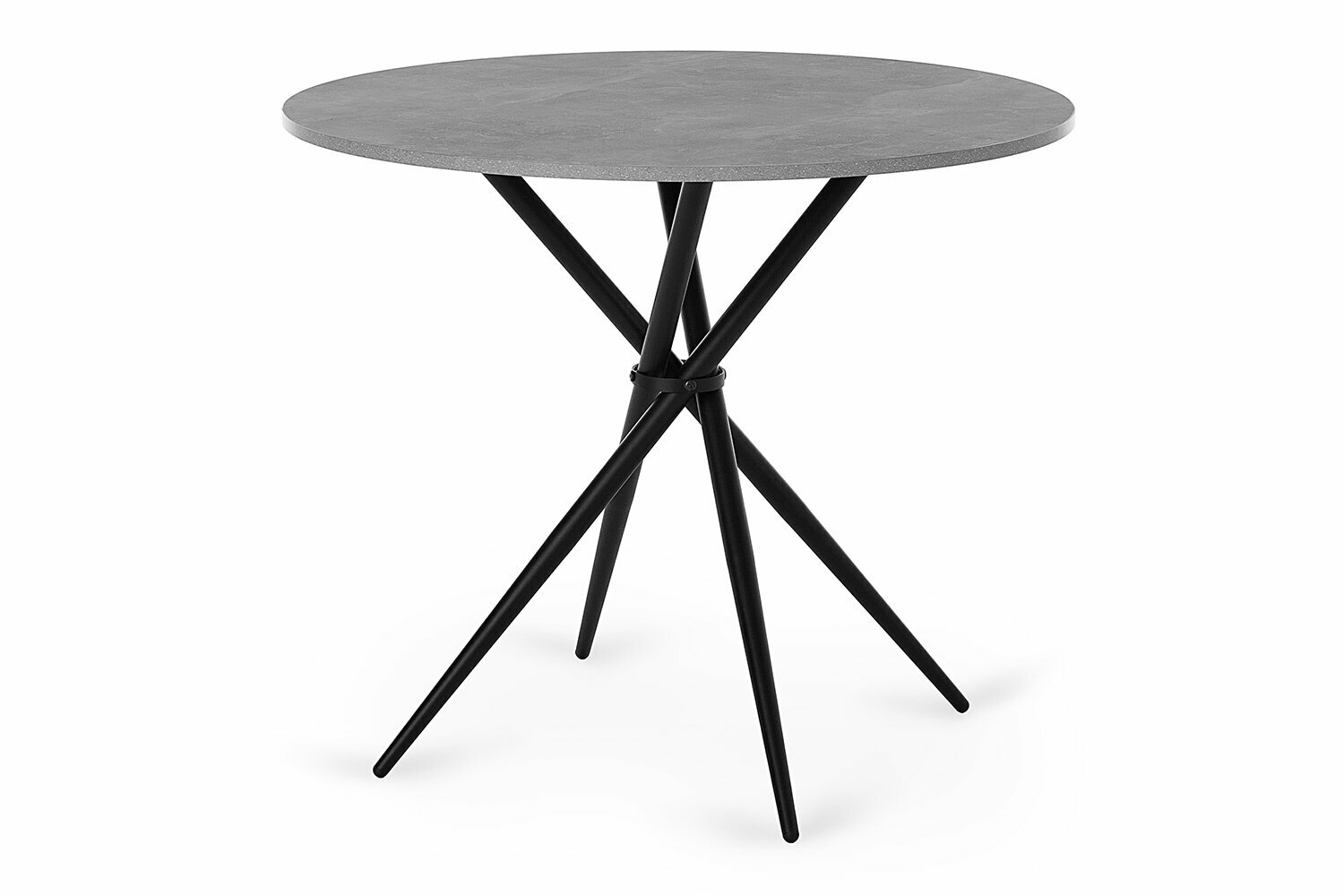 Кухонный стол Hoff Тринити, 90х75х90 см, металлическое основание, цвет бетон, чёрный