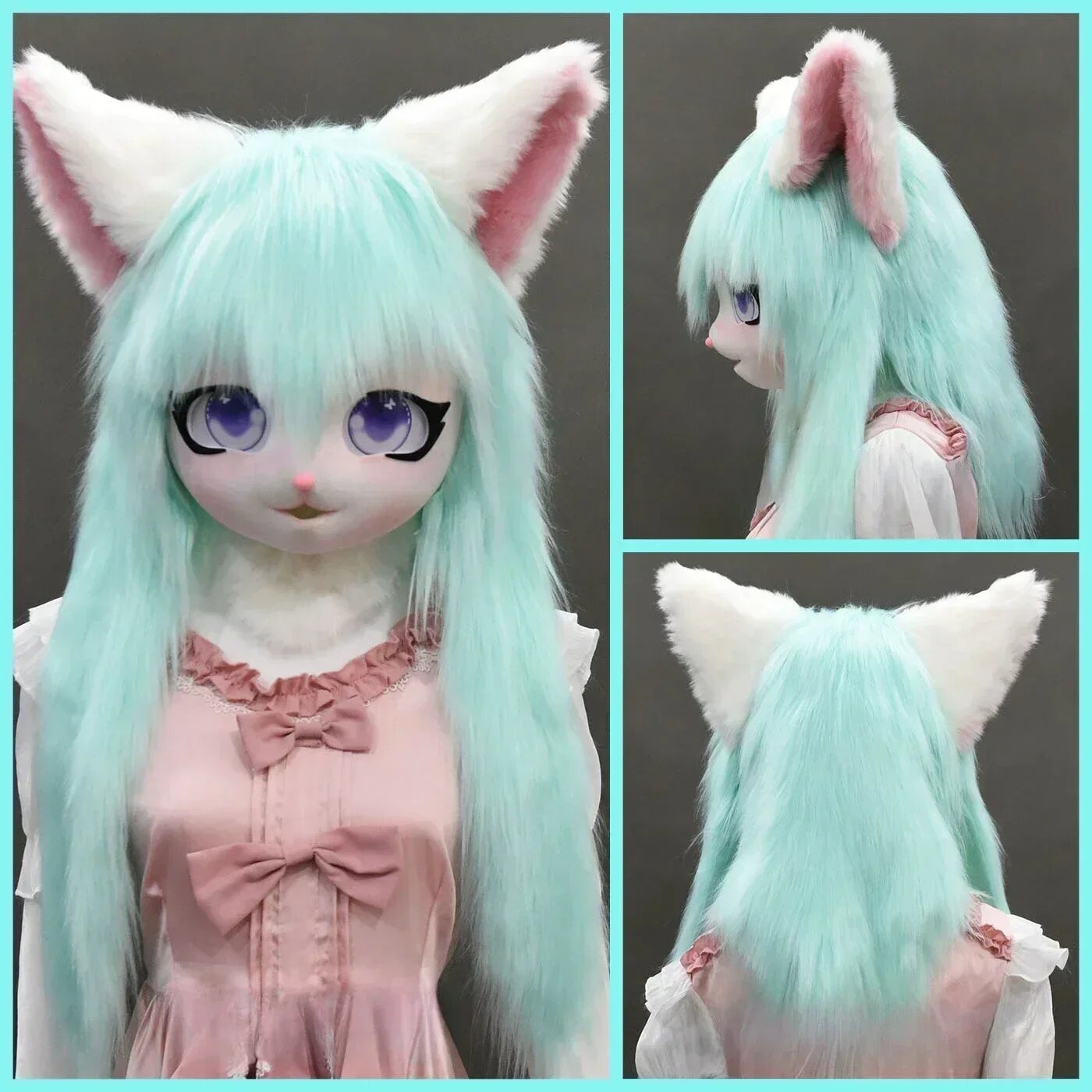 Маска-голова кошка/кролик искусственный мех A4