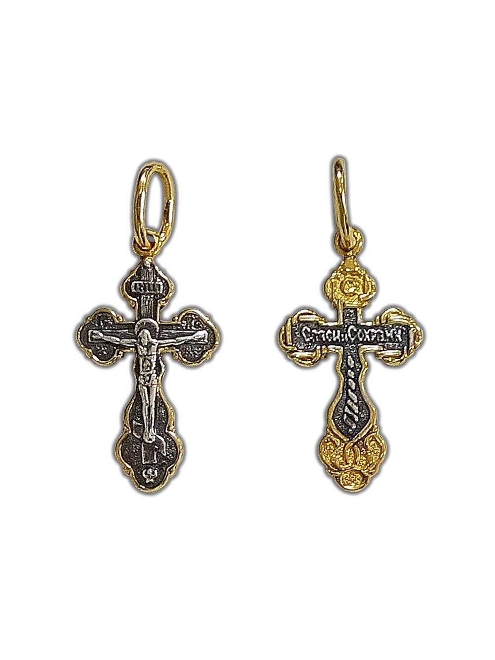 Крестик, серебро, 925 проба, чернение