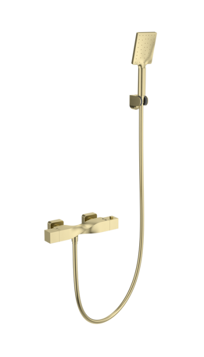 Термостатический смеситель Wonzon & Woghand WW-B2025-A-BG для душа, брашированное золото