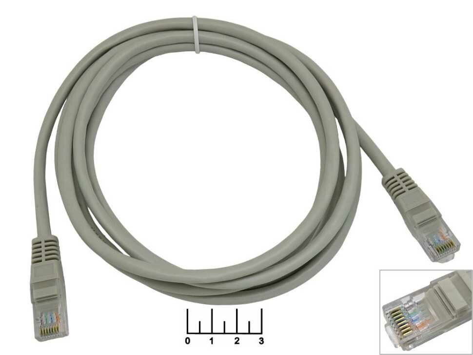 Шнур 8P8C-8P8C (RJ-45) 2м Rexant (патч-корд) (UTP) (18-1005)