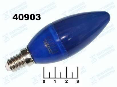 Лампа светодиодная 220V 6W E14 синяя свеча Ecola (37*103) C4TB60ELY