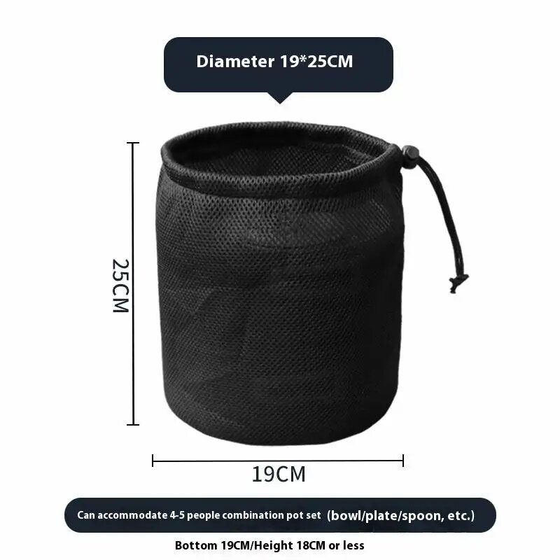 Gmarty Портативная сетчатая сумка для пикника Черный, 4 Black
