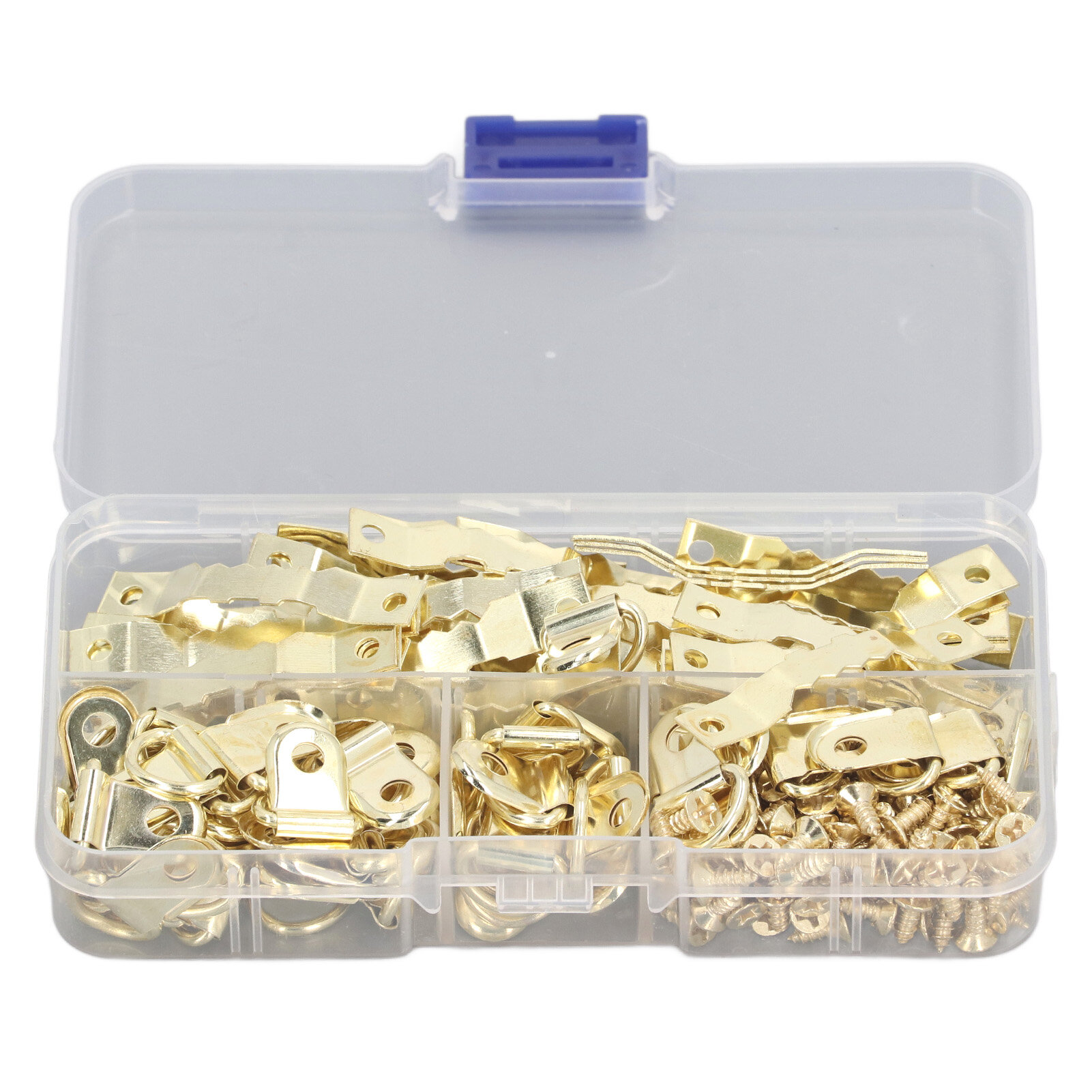 251 шт. D-образных креплений для фоторамок. Прочный и устойчивый набор крепежа для подвешивания фотографий с зубчатыми крючками для картин в рамке.