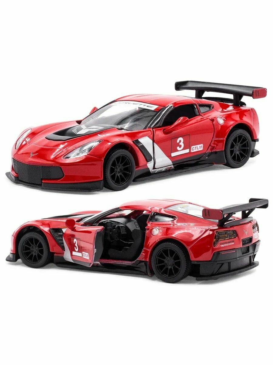 Модель машины KINSMART 2016 Corvette C7. R Race Car 1:36 red