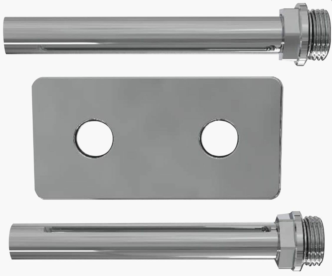 Комплект декоративных трубок с резьбой (50 мм) 15х1/2х L110мм, цвет хром