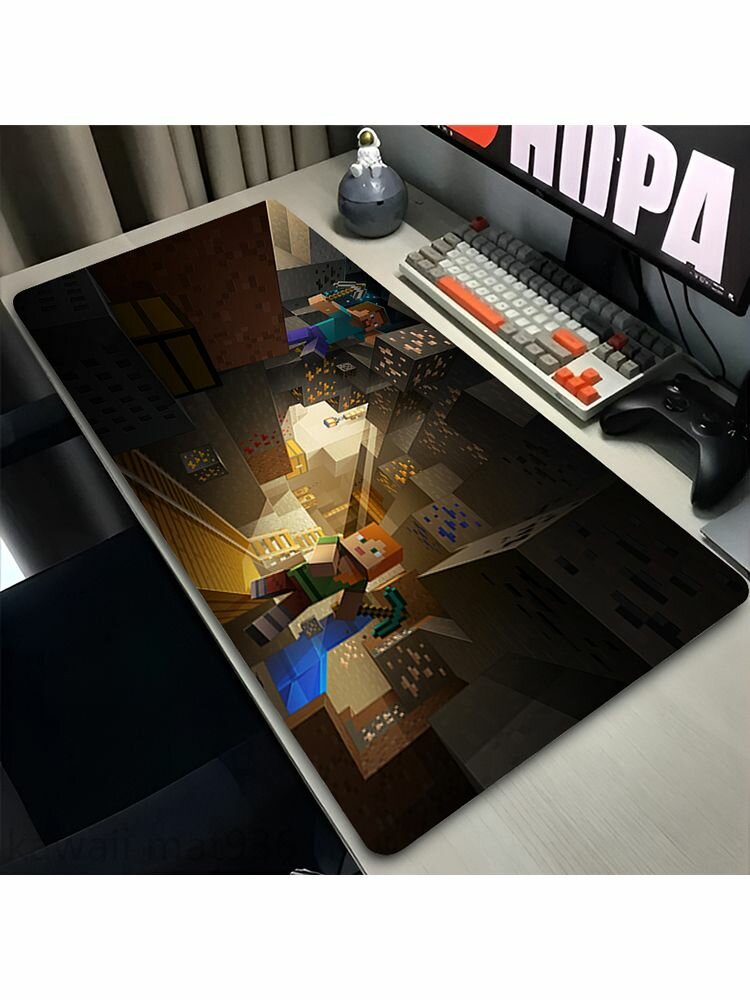 Коврик для ноутбука Minecraft, нескользящая основа, 40 см x 90 см