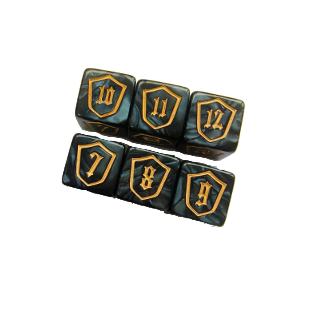 ETya набор кубиков D6 для настольных игр black number 7-12