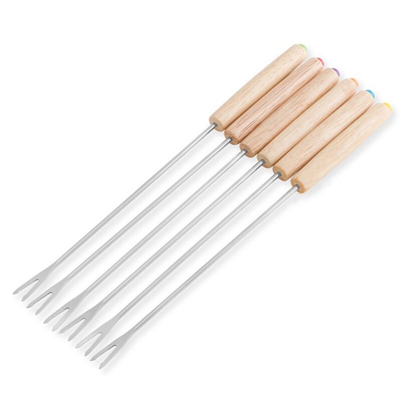Вилка из нержавеющей стали для шоколада, вилки для горячих горшков, вилка для сыра и фруктов, вилка для десерта, шпажка для фондю, кухонные принадлежности