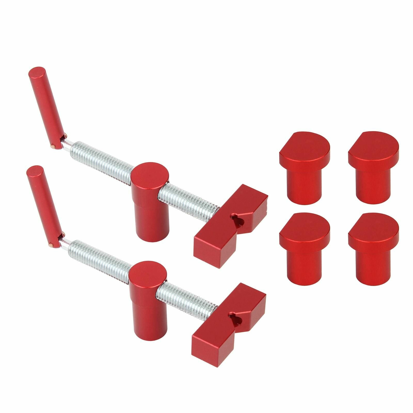 Зажим для верстака столярный, 2 шт, красный, для отверстий 3/4 дюйма, с фиксаторами