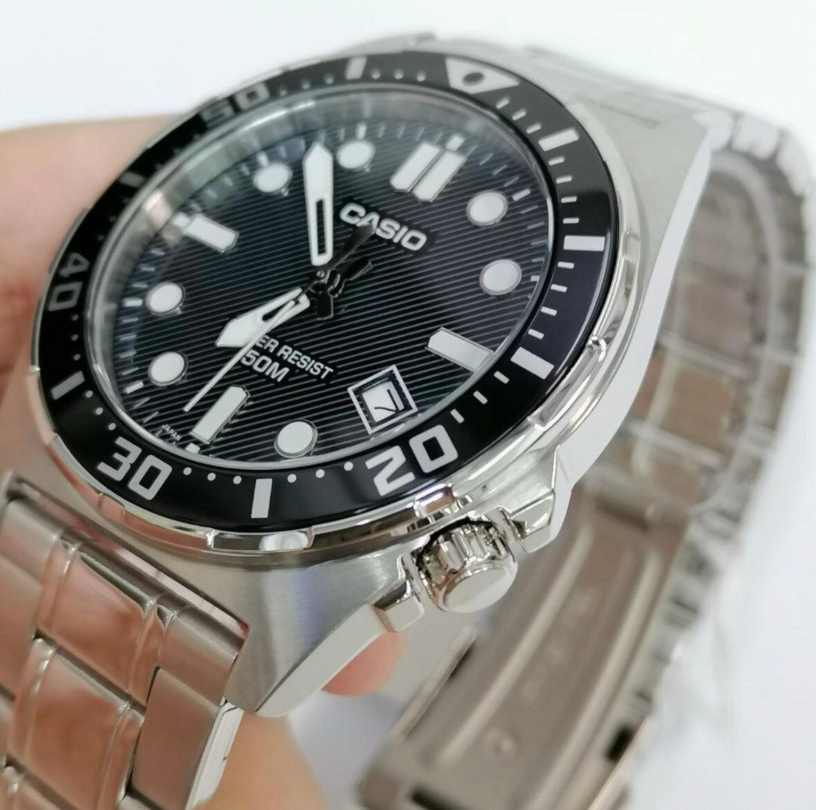 Наручные часы CASIO, серебряный, черный — фото 1