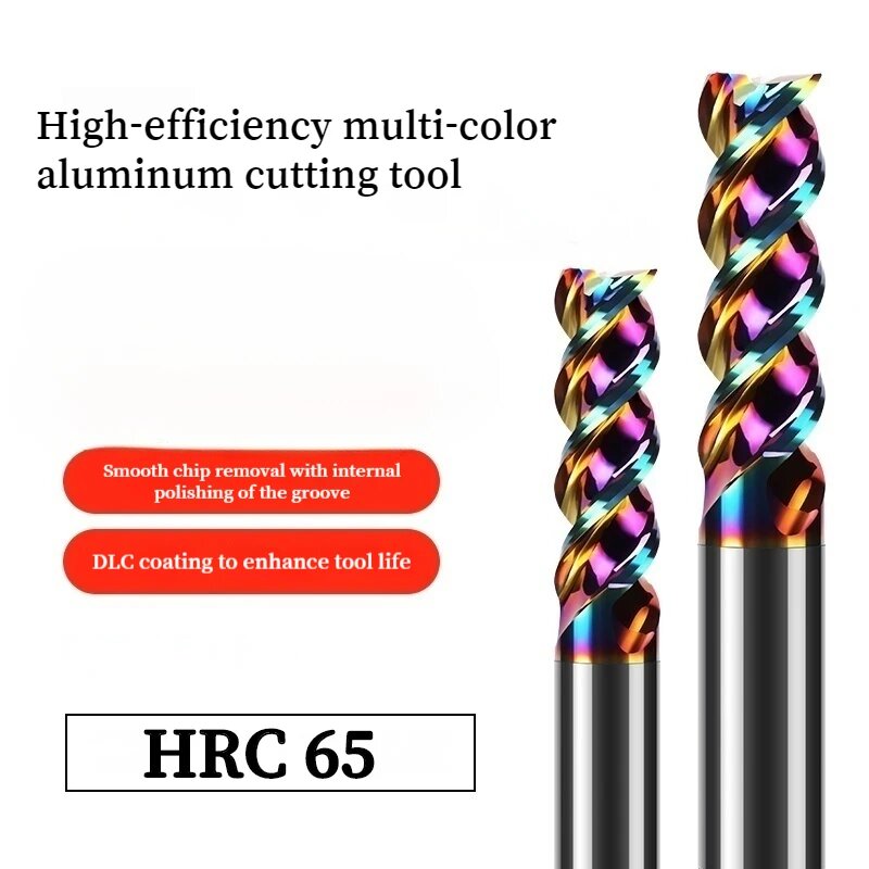 3-зубая твердосплавная фреза с ЧПУ HRC65 Вольфрамовая концевая фреза для алюминия, 10PCS, 2x6x4x50