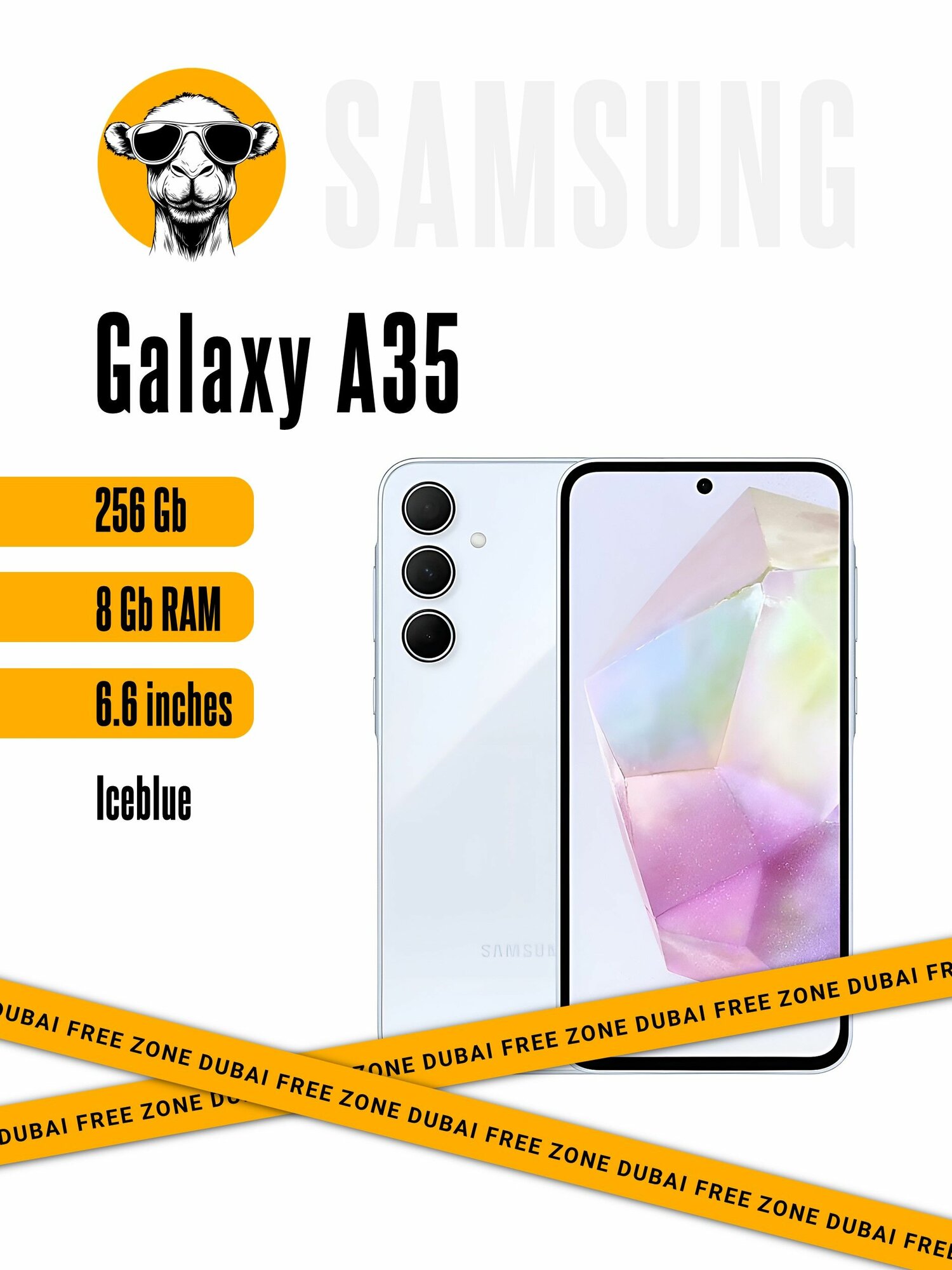Смартфон Samsung Galaxy A35 8/256Gb Iceblue/Голубой