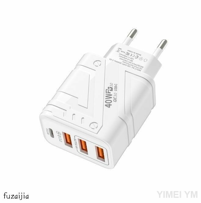 Зарядное устройство USB Type-C мощностью 40 Вт, адаптер для быстрой зарядки мобильного телефона 3 USB + 1PD, Подходит для Samsung, Xiaomi, Huawei, IPHONE