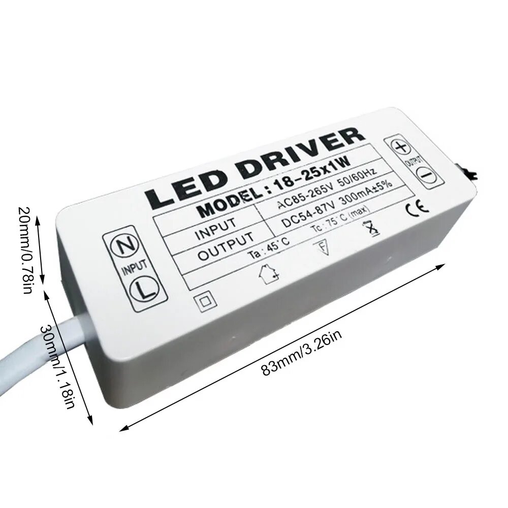 RTNLIT Трансформатор освещения для светодиодов 1-36Вт белый 18-25W