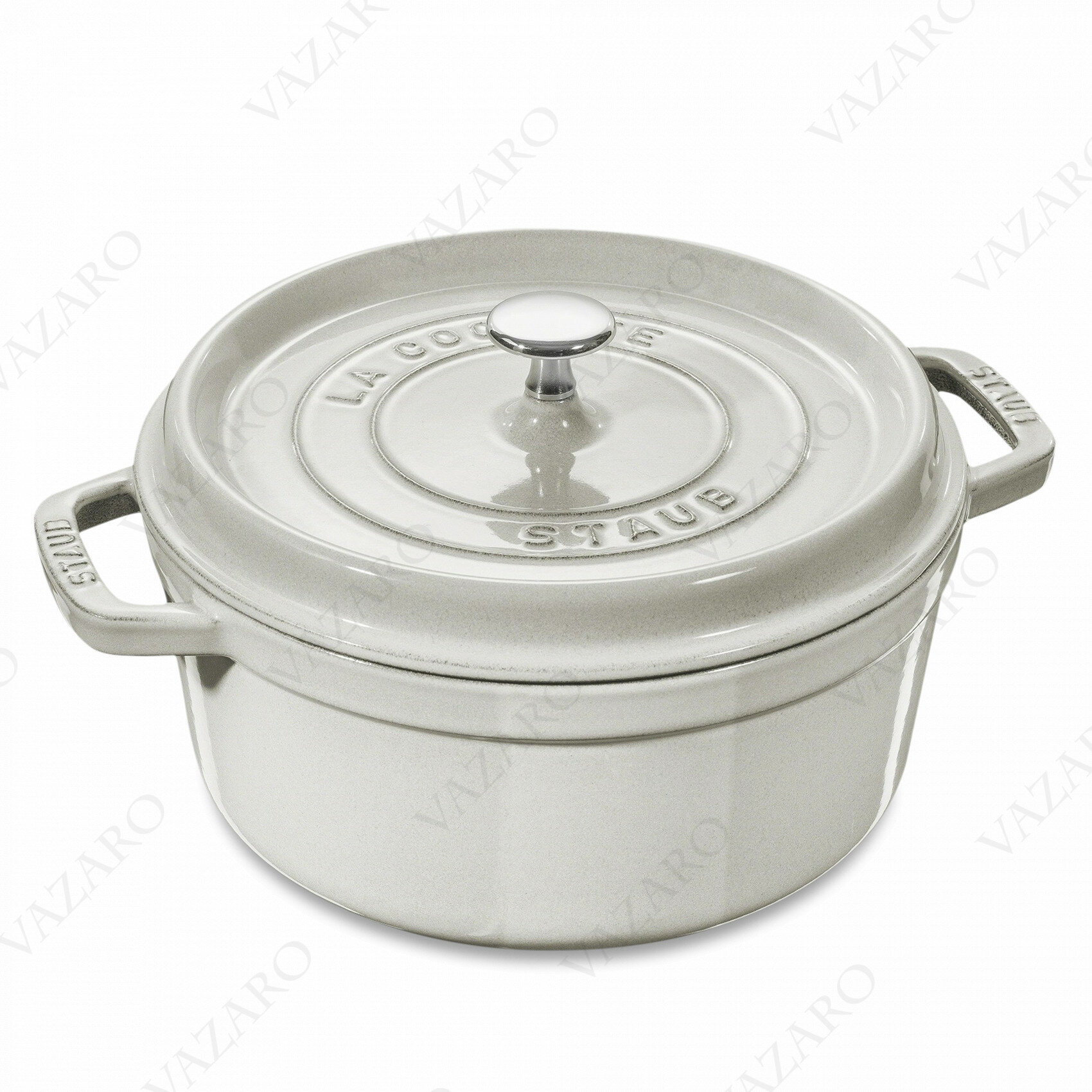 Кокот круглый, 6,7 л, 28 см, чугун, цвет: белый трюфель 11028107 La Cocotte