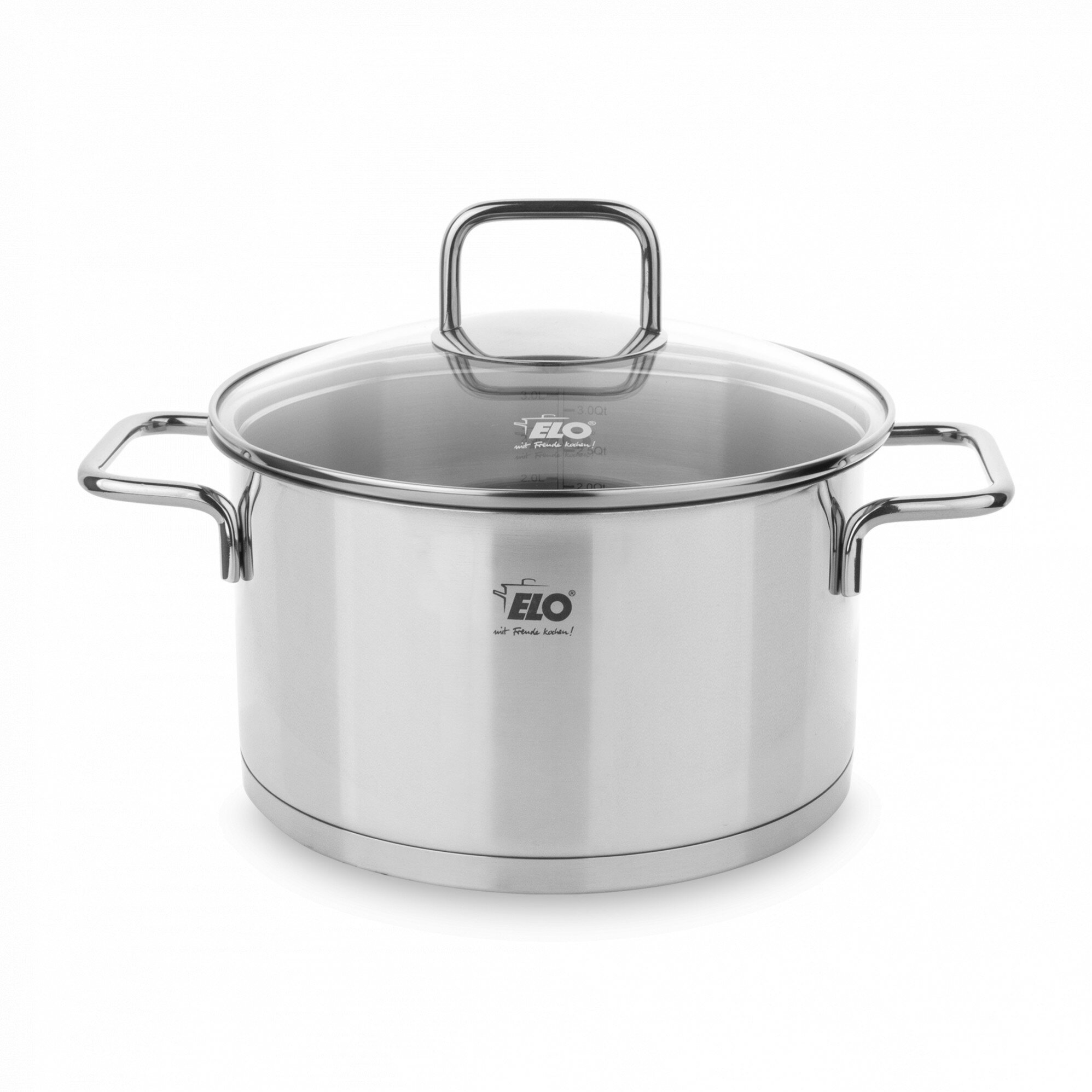 Кастрюля со стеклянной крышкой, 3,4л, диаметр 20см, нержавеющая сталь 72420 ELO Citrin