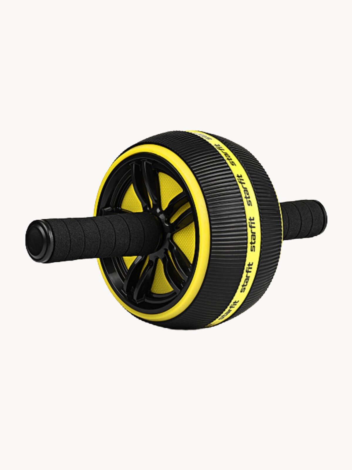 Ролик для пресса STARFIT RL-109, широкий, цвет черный/желтый