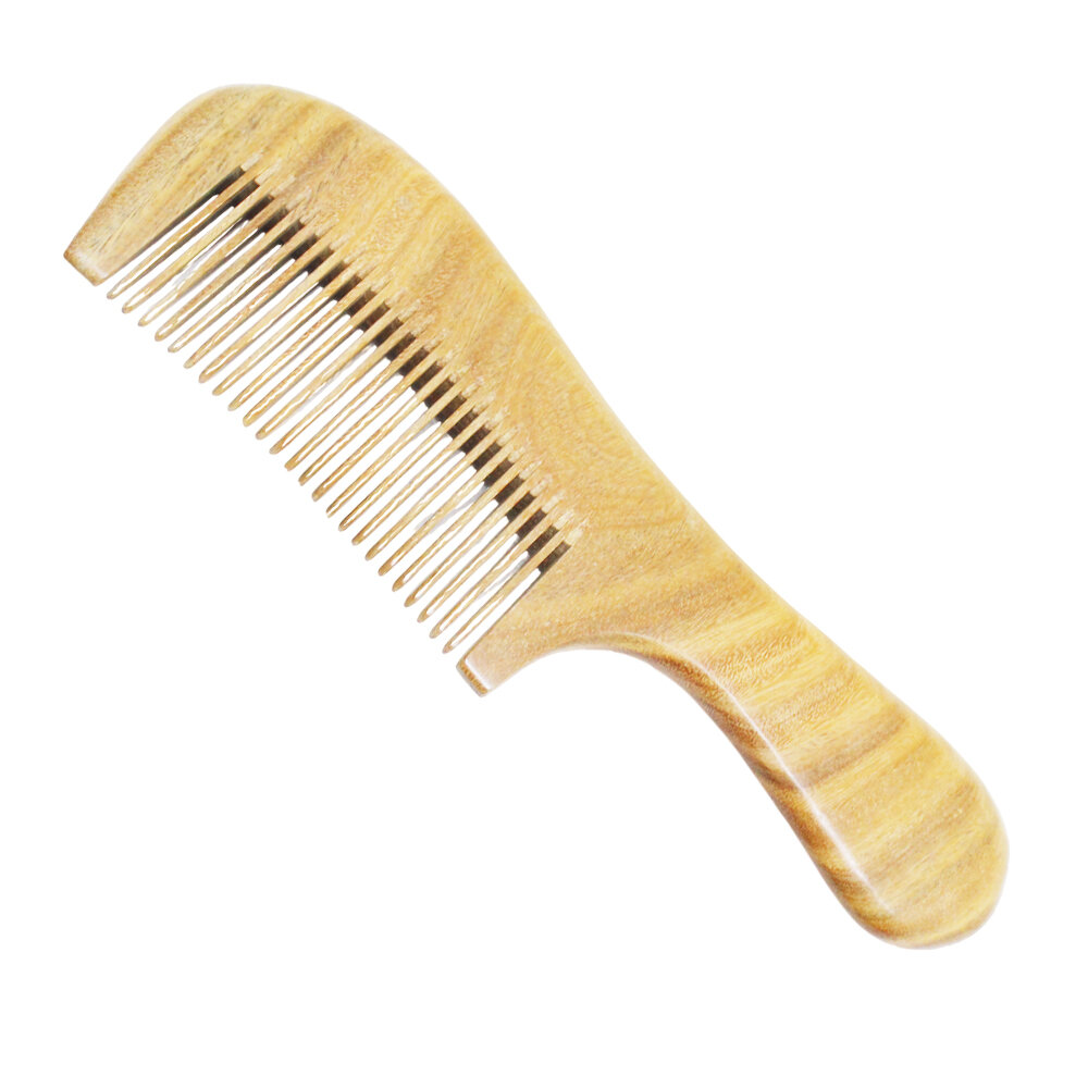 Расческа, из цельного, зелёного сандалового дерева "Частая"