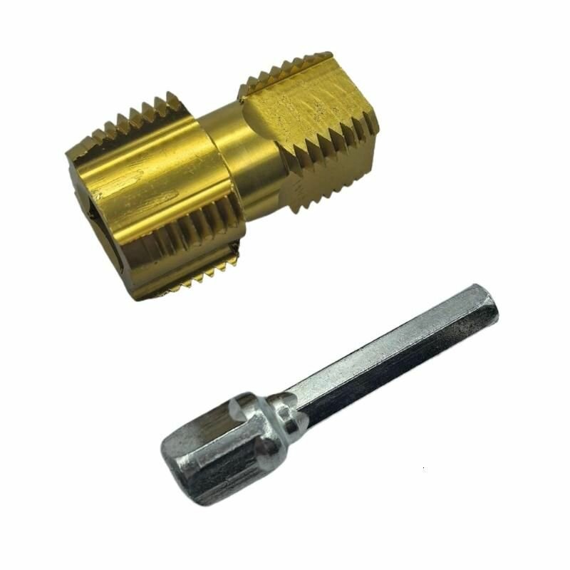Набор для нарезки резьбы на трубах 1/2" и 3/4", Золотой двуглавый