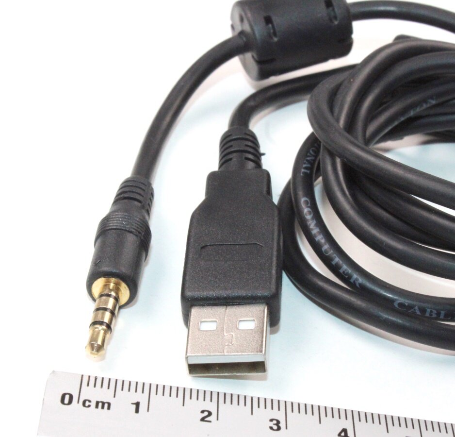 Шнур USB A(M) - «Джек 3,5 мм» 4-х контактный DAYTON, никел, 1,5 м, DAYTON