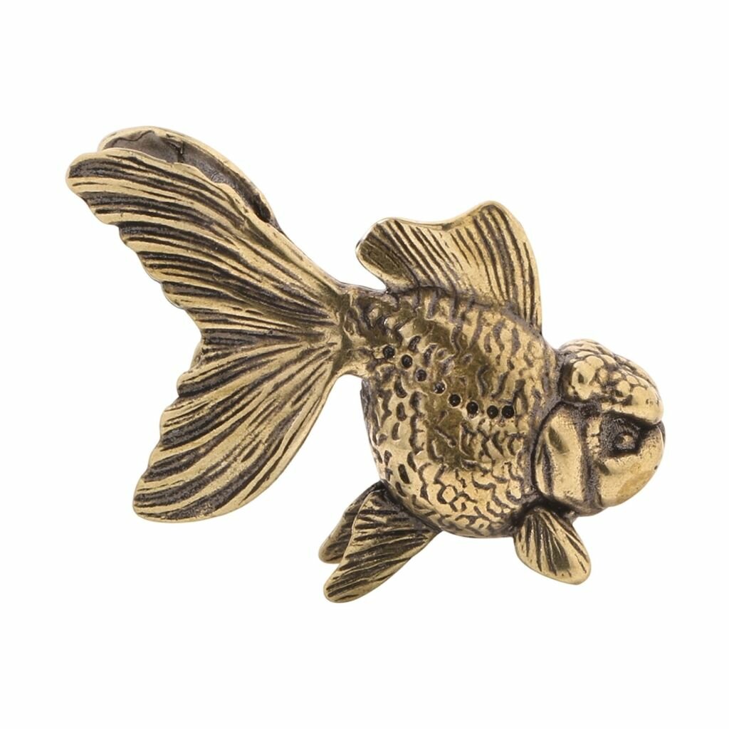 Ретро озерный осетр большая рыба бабочка золотая рыбка Латунное Украшение-Butterfly goldfish