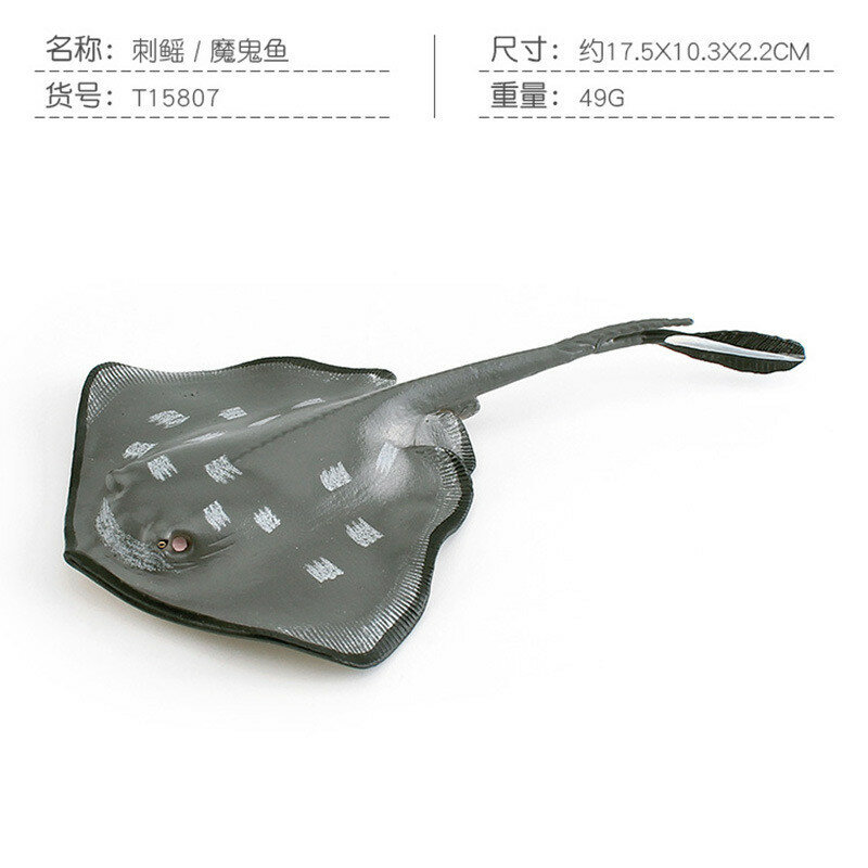 Pvc static model charming marine animals manta ray green turtle clownfish nautilus stingray devil ray, educational fun