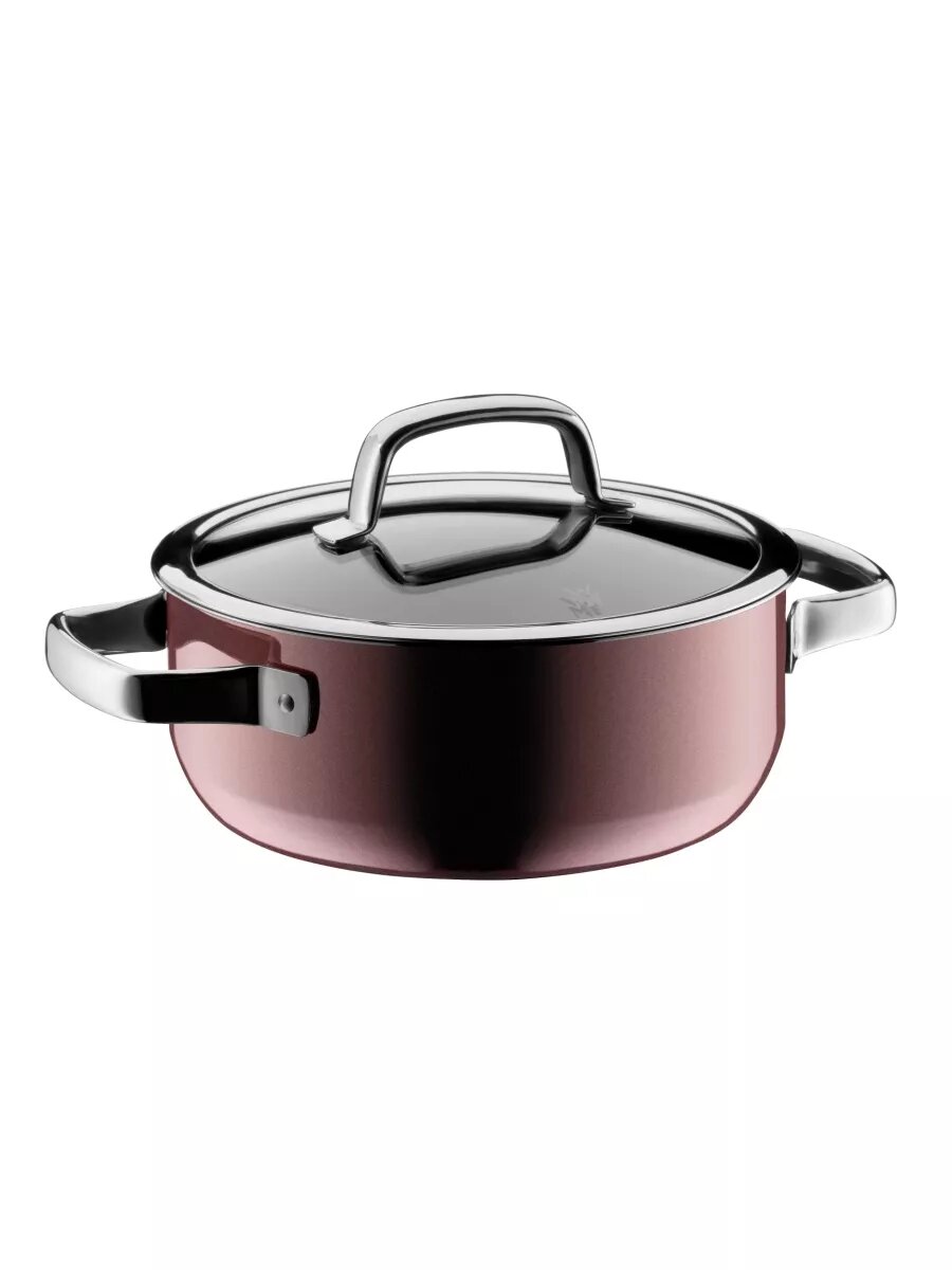 Кастрюля низкая 20 см. с крышкой, для всех типов плит