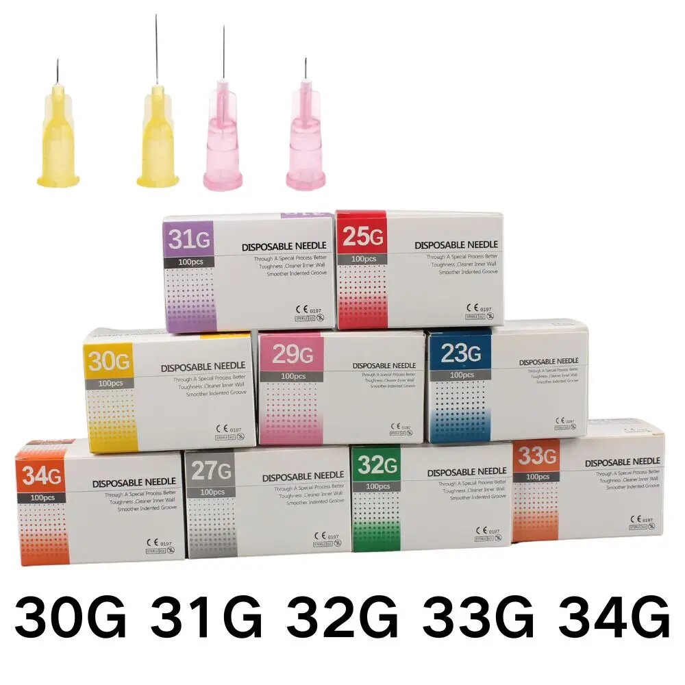 Одноразовые иглы для татуировки и пирсинга 30G-34G 100 шт. 33G 13MM