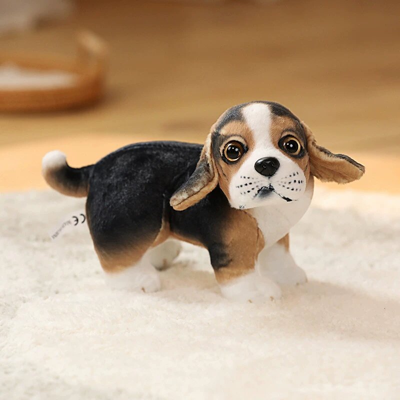 Имитация плюшевой игрушки-собаки, фигурка мопса или бульдога, модель маленького животного, украшение, подарок на день